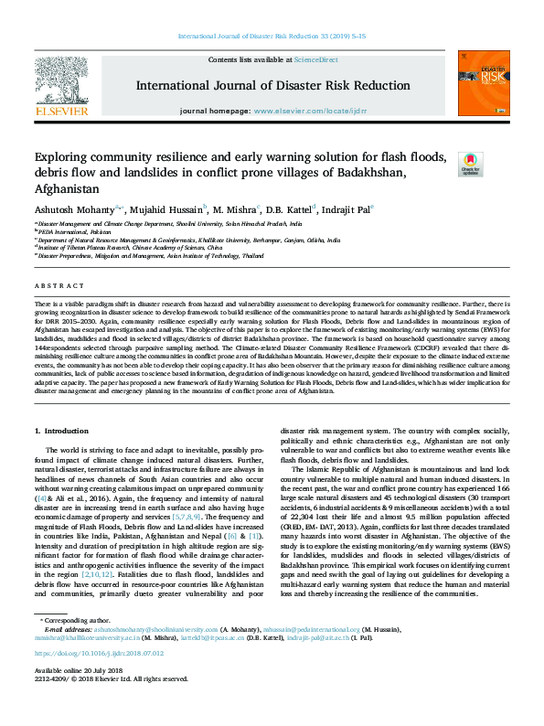(PDF) International Journal of Disaster Risk Reduction