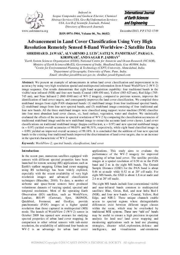 (PDF) Advancement in Land Cover Classification Using Very High ...