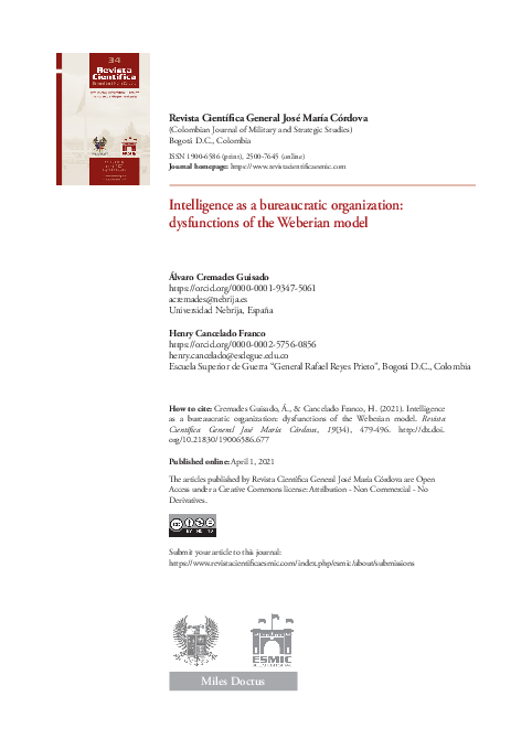 (PDF) Intelligence as a bureaucratic organization: dysfunctions of the ...