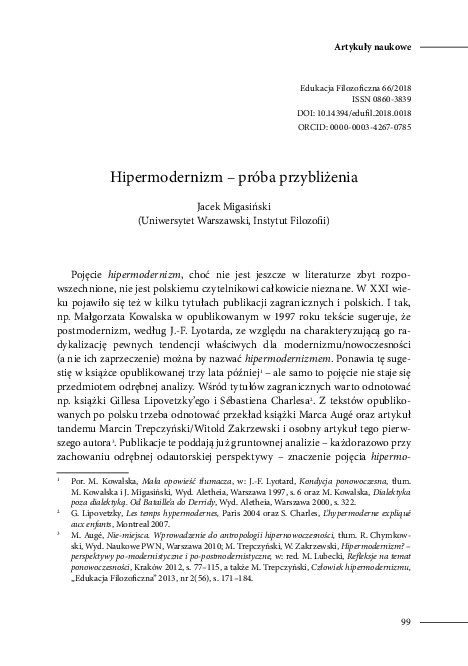(PDF) Hipermodernizm – próba przybliżenia