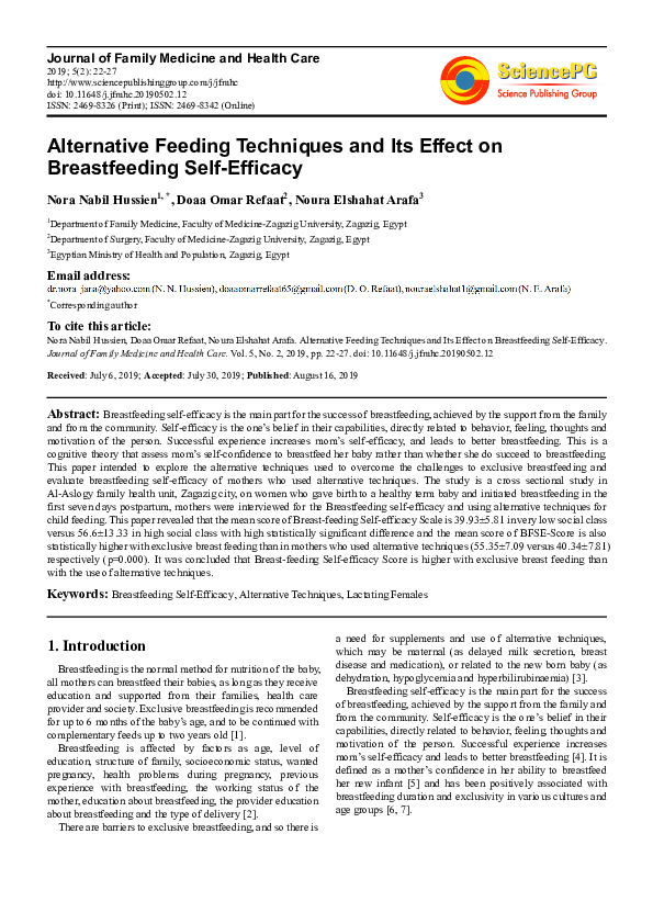 (PDF) Alternative Feeding Techniques and Its Effect on Breastfeeding ...