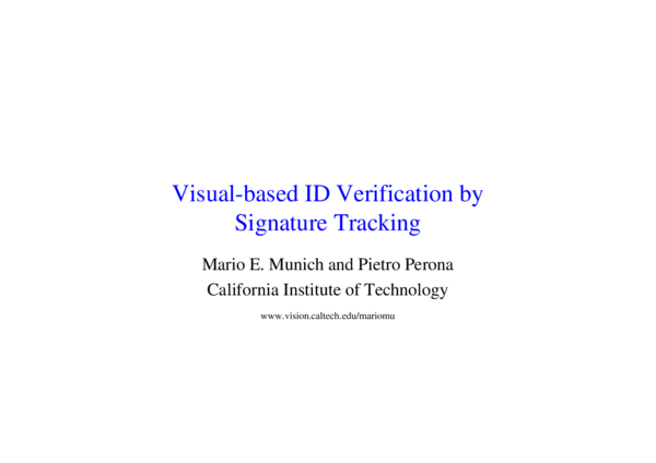 (PDF) Visual - based id verification by signature tracking