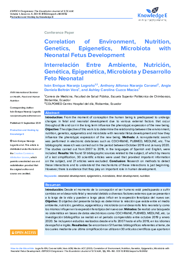 (PDF) Correlation of Environment, Nutrition, Genetics, Epigenetics ...