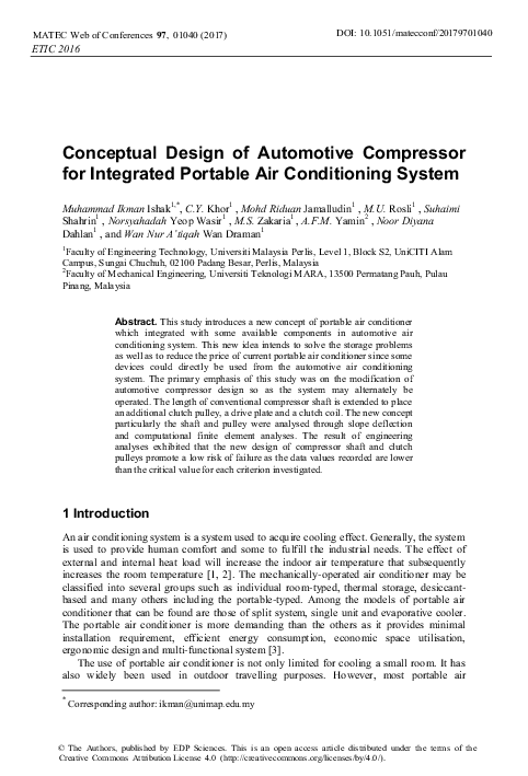 (PDF) Conceptual Design of Automotive Compressor for Integrated ...