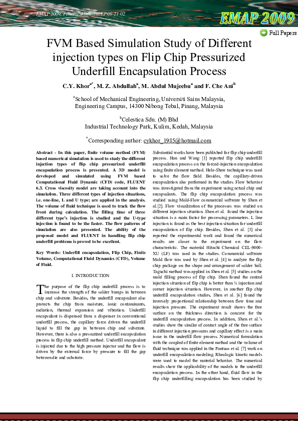 (PDF) FVM Based Simulation Study of Different injection types on Flip Chip Pressurized Underfill ...