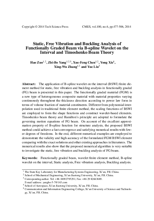 Pdf Static Free Vibration And Buckling Analysis Of Isotropic And