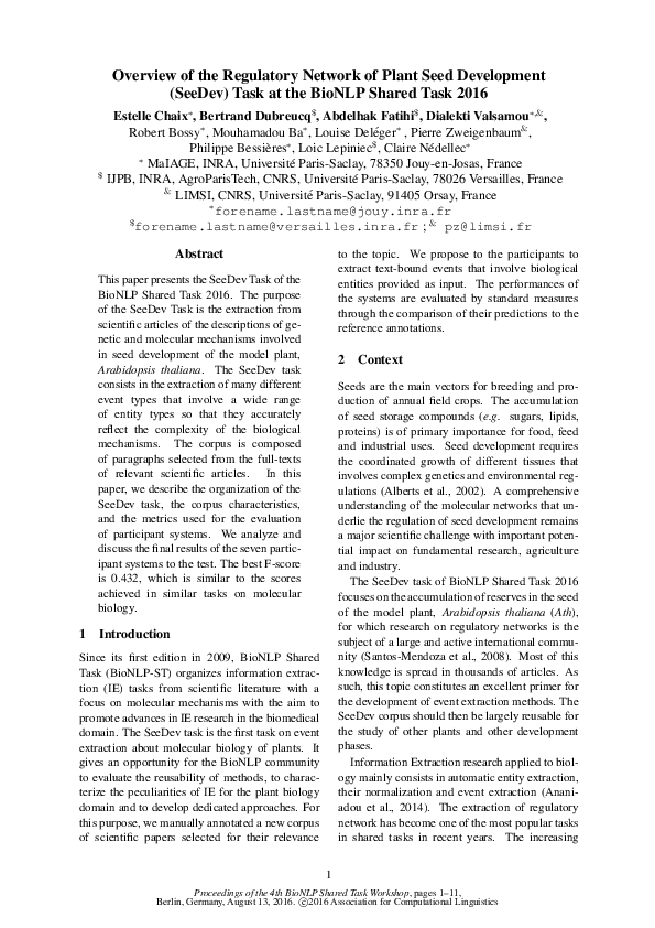 (PDF) Overview of the Regulatory Network of Plant Seed Development ...