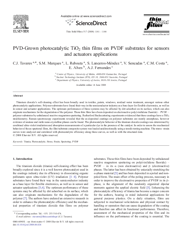 (PDF) PVD-Grown photocatalytic TiO2 thin films on PVDF substrates for ...