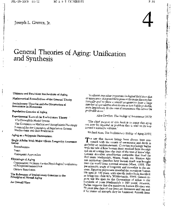 (PDF) General Theories of Aging