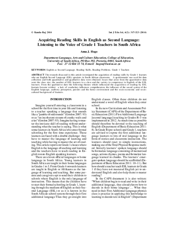 (PDF) Acquiring Reading Skills in English as Second Language: Listening ...