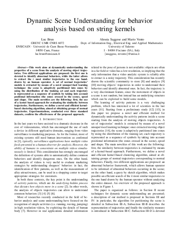 (PDF) Dynamic Scene Understanding for Behavior Analysis Based on String Kernels | Alessia ...