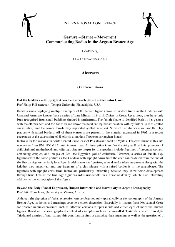 (PDF) Staging Female Gesture in Aegean Glyptic