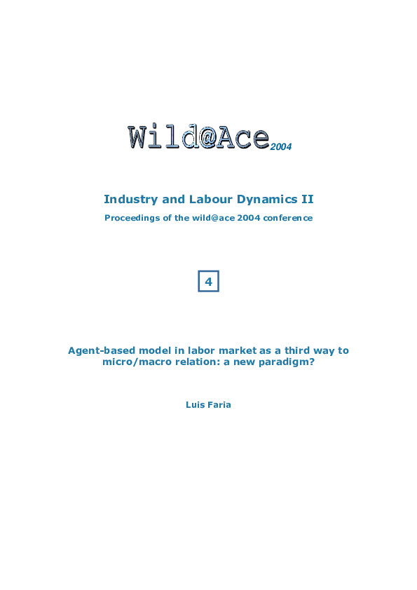 (PDF) Agent-based model in labor market as a third way to micro/macro ...