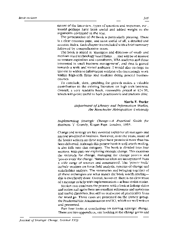 (PDF) Implementing strategic change—a practical guide for business. T ...