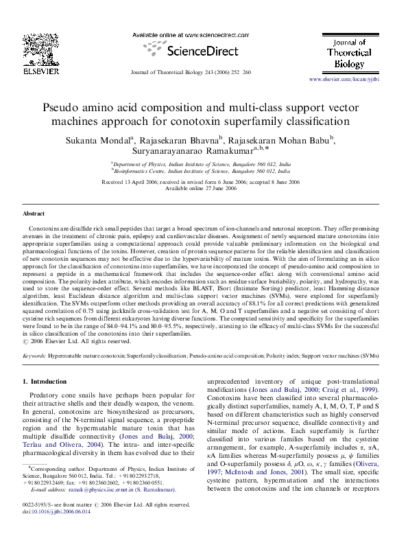 Pdf Pseudo Amino Acid Composition And Multi Class Support Vector Machines Approach For