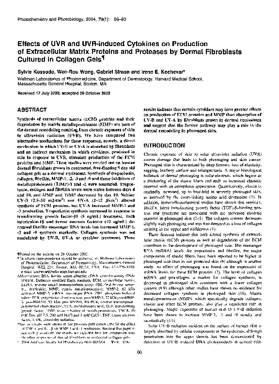 (PDF) Effects of UVR and UVR-induced Cytokines on Production of ...