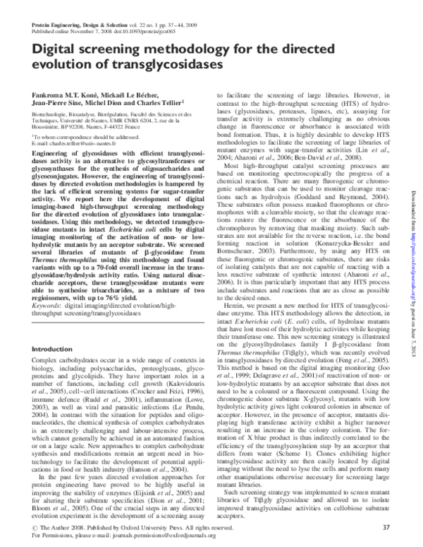 (PDF) Digital screening methodology for the directed evolution of ...
