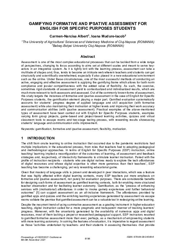 (PDF) GAMIFYING FORMATIVE AND IPSATIVE ASSESSMENT FOR ENGLISH FOR ...