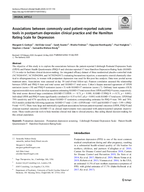 (PDF) Associations between commonly used patient-reported outcome tools ...