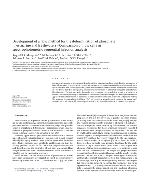 (PDF) Development of a flow method for the determination of phosphate in estuarine and ...