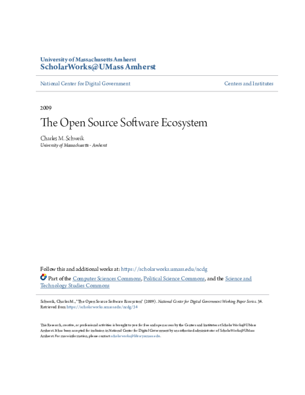 (PDF) The Open Source Software Ecosystem