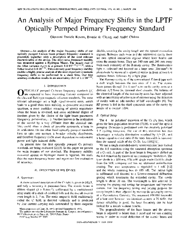 (PDF) An analysis of major frequency shifts in the LPTF optically ...