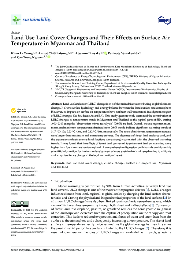 (PDF) Land Use Land Cover Changes and Their Effects on Surface Air ...