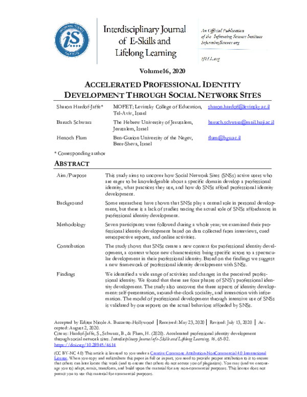 (PDF) Accelerated Professional Identity Development Through Social ...