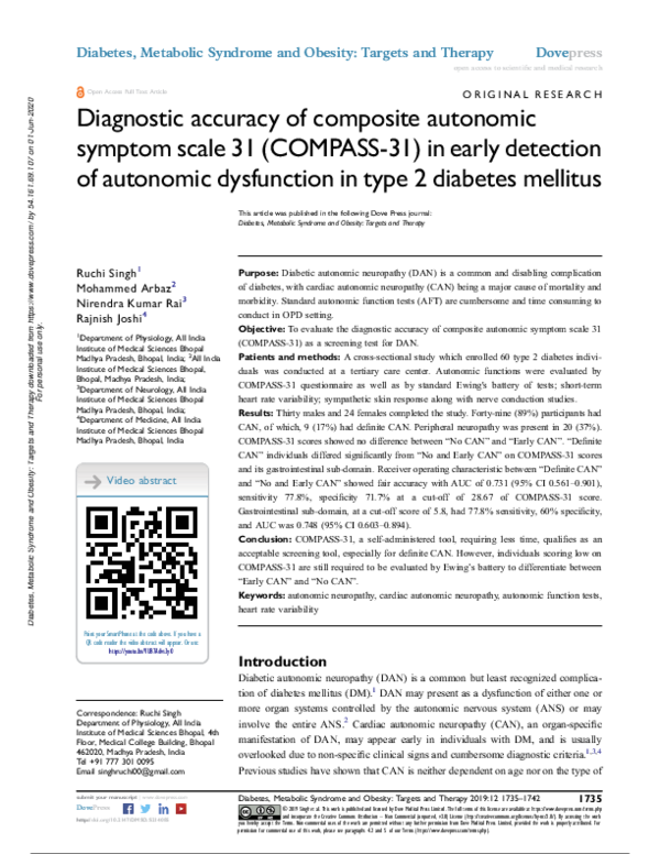 (PDF) Diagnostic accuracy of composite autonomic symptom scale 31 ...