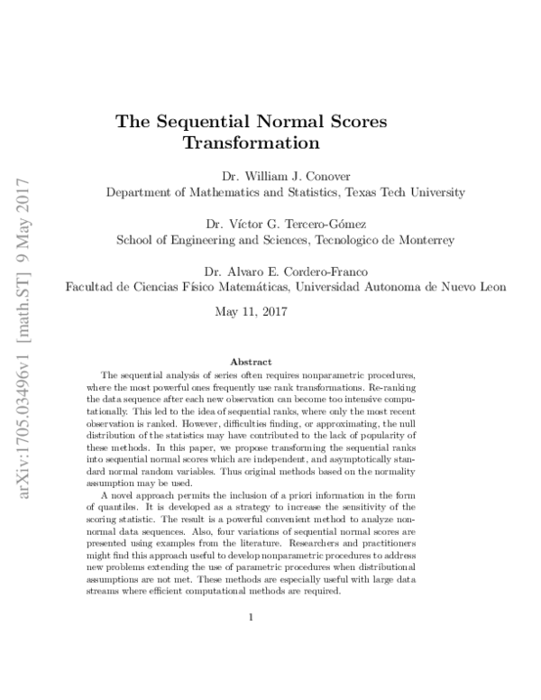 (PDF) The sequential normal scores transformation | Víctor G . Tercero ...