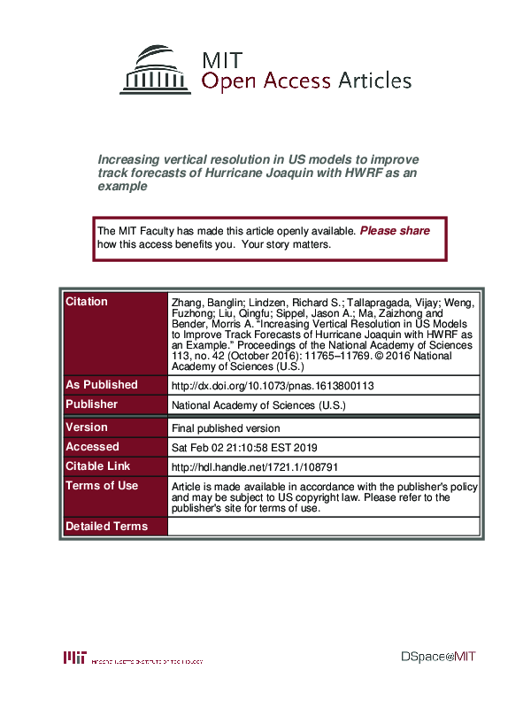 (PDF) Increasing vertical resolution in US models to improve track ...