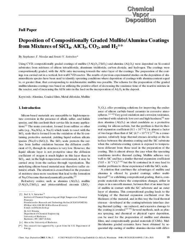 (PDF) Deposition of compositionally graded mullitelalumina coatings ...