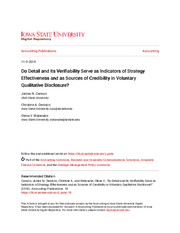 (PDF) Do Detail and Its Verifiability Serve as Indicators of Strategy ...