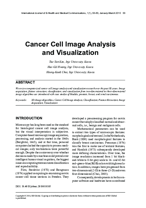 (PDF) Cancer Cell Image Analysis and Visualization