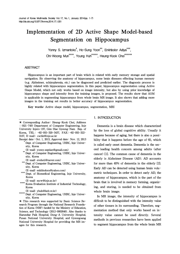 (PDF) Implementation of 2D Active Shape Model-based Segmentation on ...