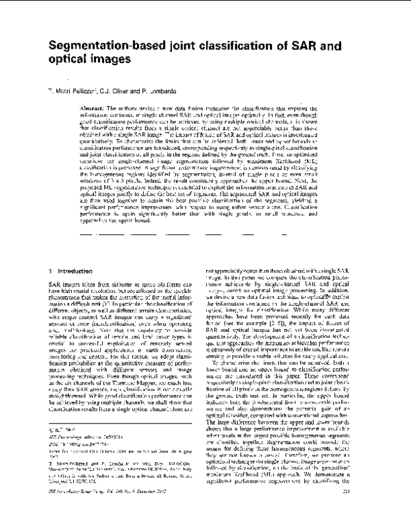 (PDF) Segmentation-based joint classification of SAR and optical images