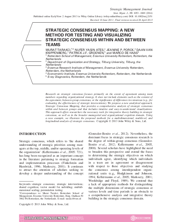 (PDF) Strategic Consensus Mapping