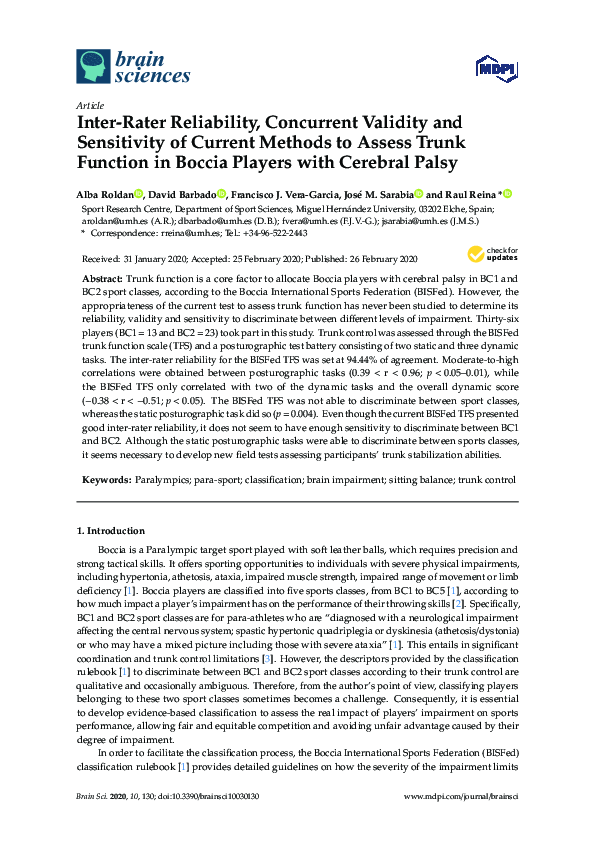 Pdf Inter Rater Reliability Concurrent Validity And Sensitivity Of Current Methods To Assess