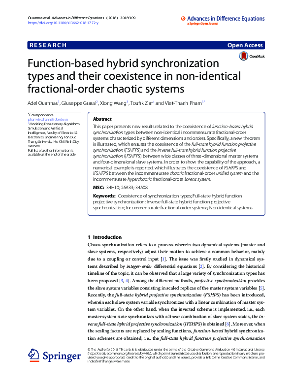 Pdf Function Based Hybrid Synchronization Types And Their Coexistence In Non Identical