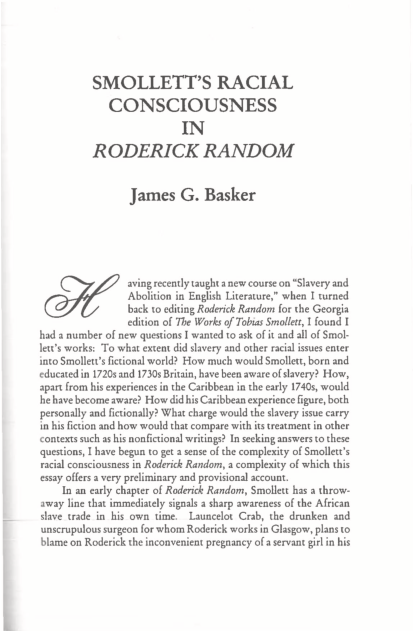 (PDF) Smollett’s Racial Consciousness in Roderick Random
