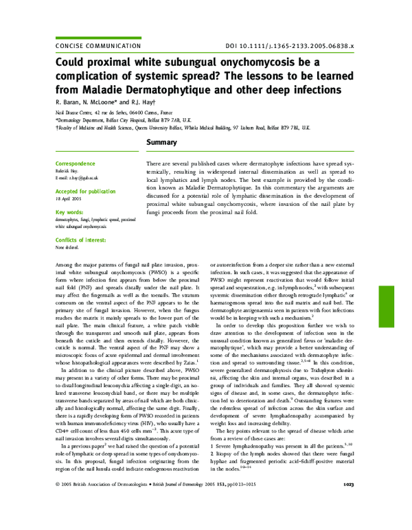 (PDF) Could proximal white subungual onychomycosis be a complication of ...