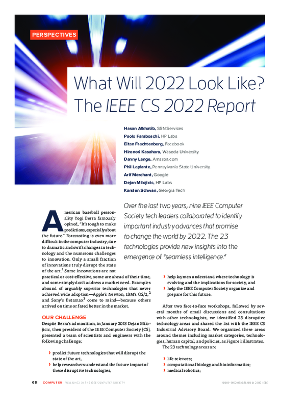 (PDF) What Will 2022 Look Like? The IEEE CS 2022 Report