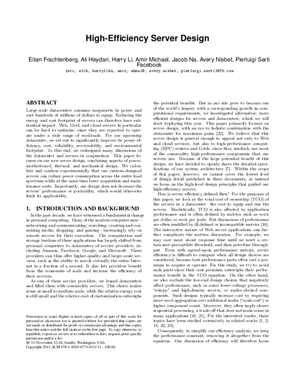 (PDF) High-efficiency server design