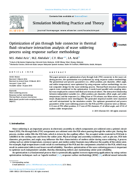 (PDF) Optimization of pin through hole connector in thermal fluid ...