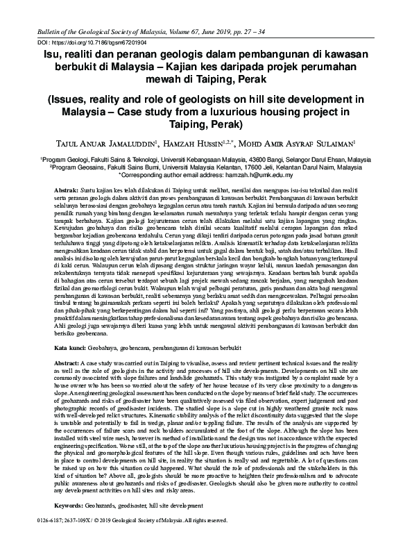 (PDF) Issues, reality and role of geologists on hill site development ...
