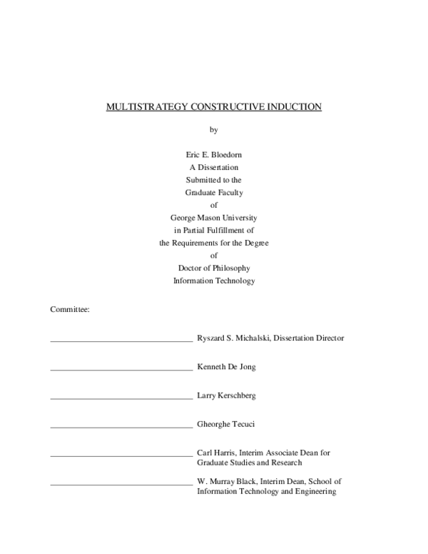 Pdf Multistrategy Constructive Induction