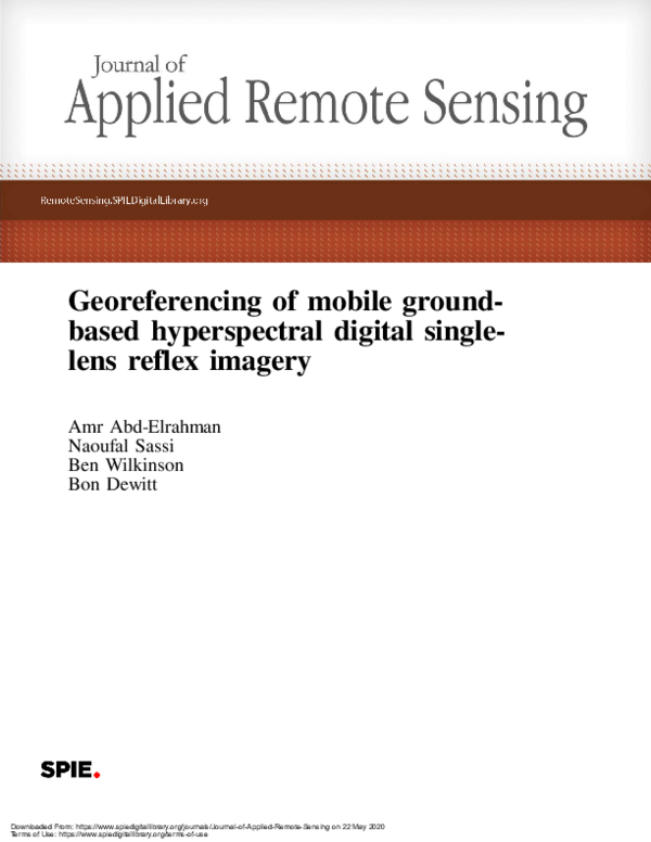 (PDF) Georeferencing of mobile ground-based hyperspectral digital single-lens reflex imagery