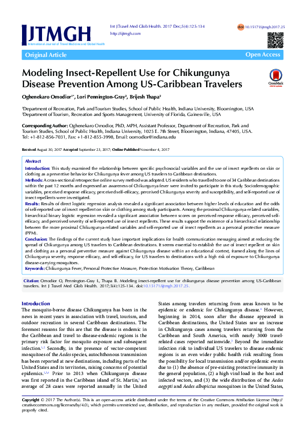 (PDF) Insect Repellent Use Against Chikungunya Risks
