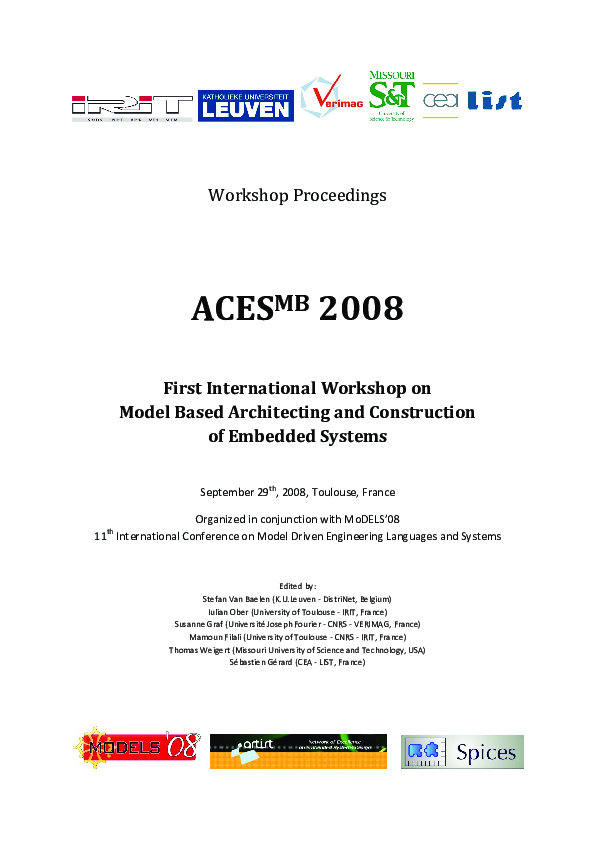 (PDF) Towards Model-Based Integration of Tools and Techniques for Embedded Control System Design ...