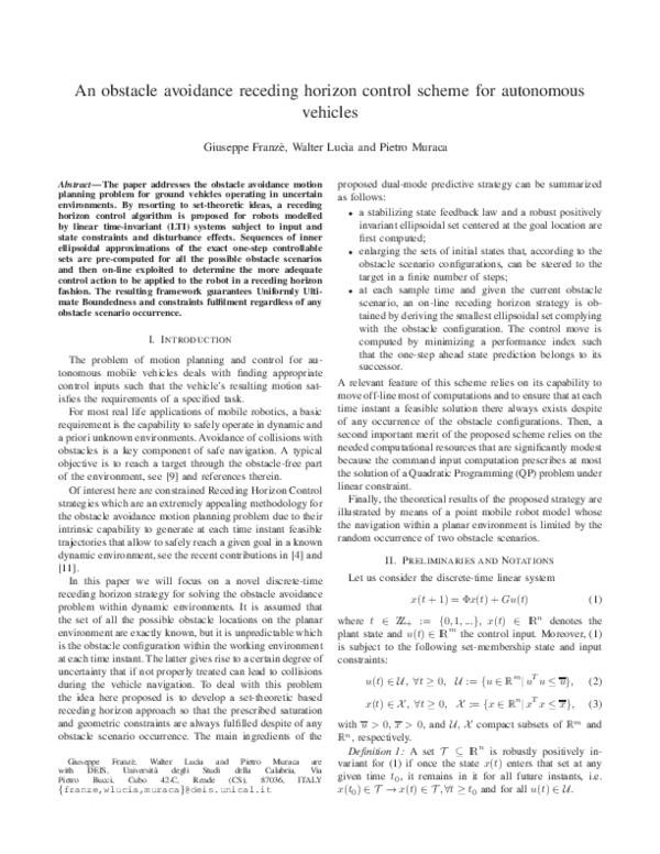 (PDF) An obstacle avoidance receding horizon control scheme for ...